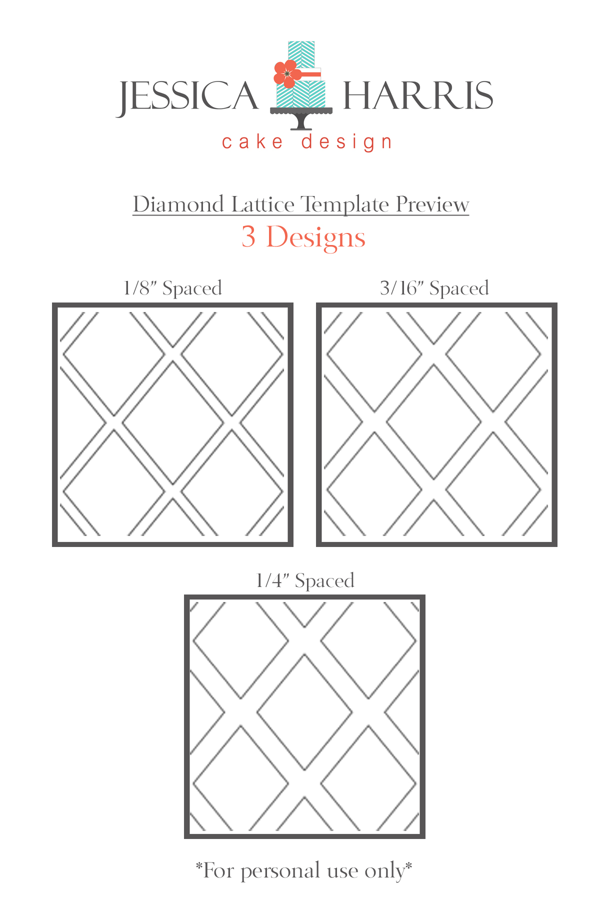 Diamond LatticeTemplate for three designs for shop - Jessica Harris ...