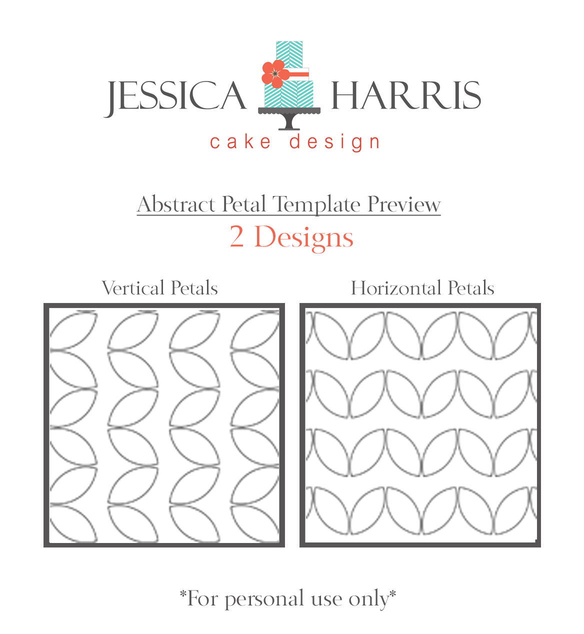 Template for two designs for shop - Jessica Harris Cake Design